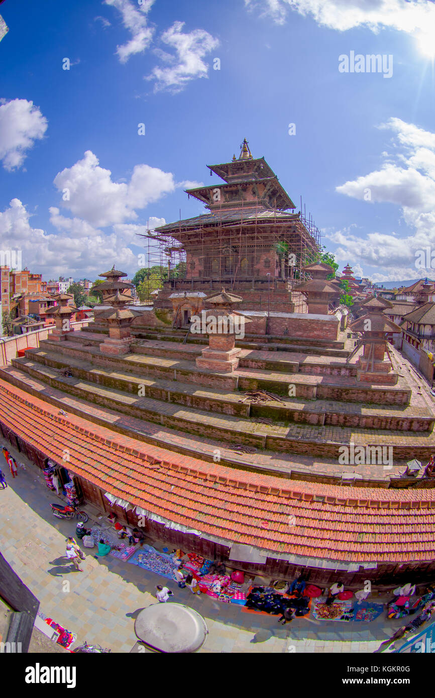 KATHMANDU, NEPAL OCTOBER 15, 2017: Aerial view of Durbar Square near ...
