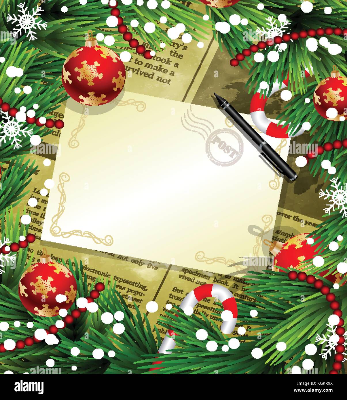 Christmas garland on dark Stock Vector Images - Alamy