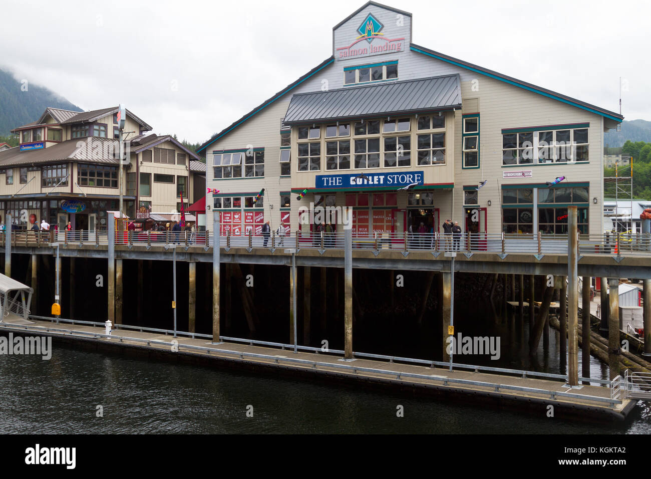 View of business on Front Street in Ketchikan, Alaska Stock Photo - Alamy