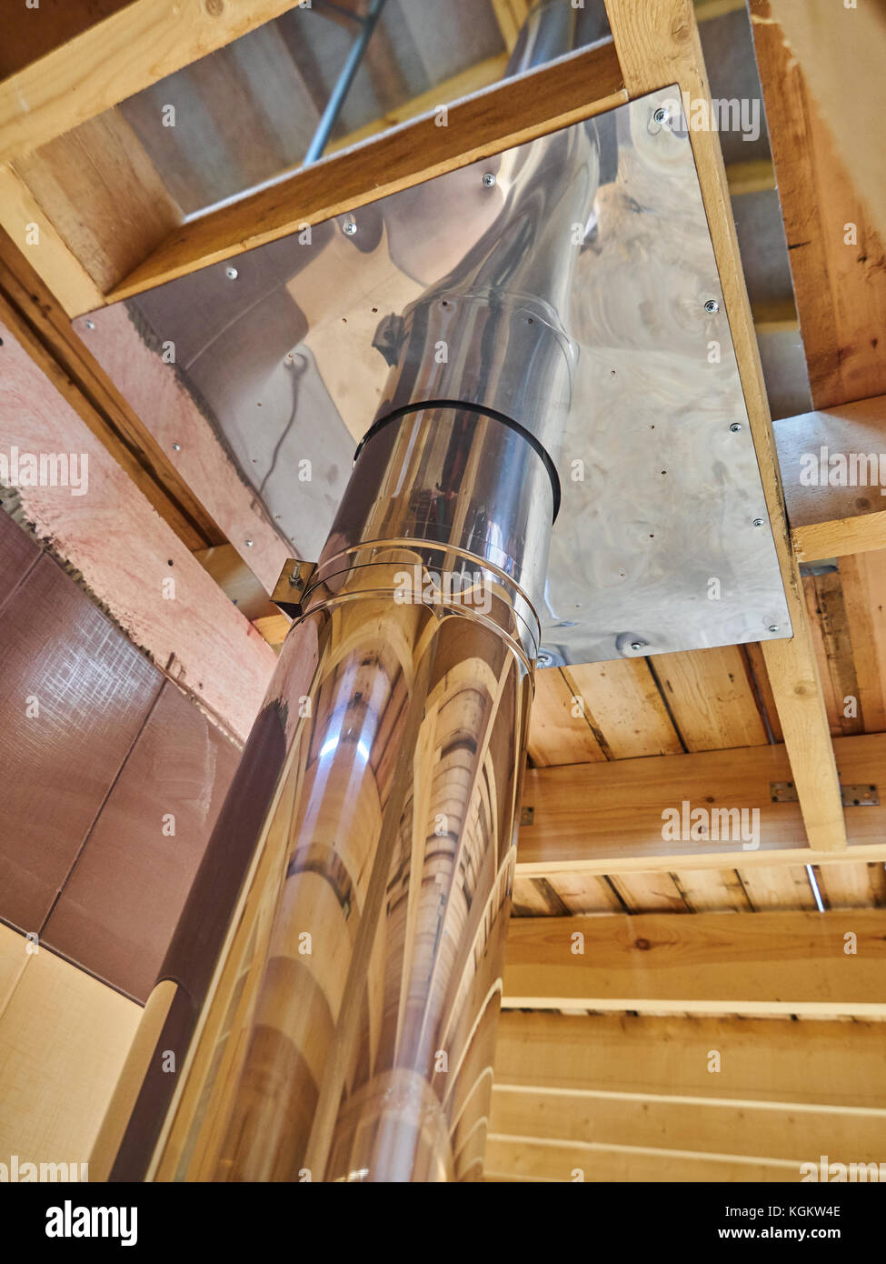 chimney in a frame house Stock Photo - Alamy