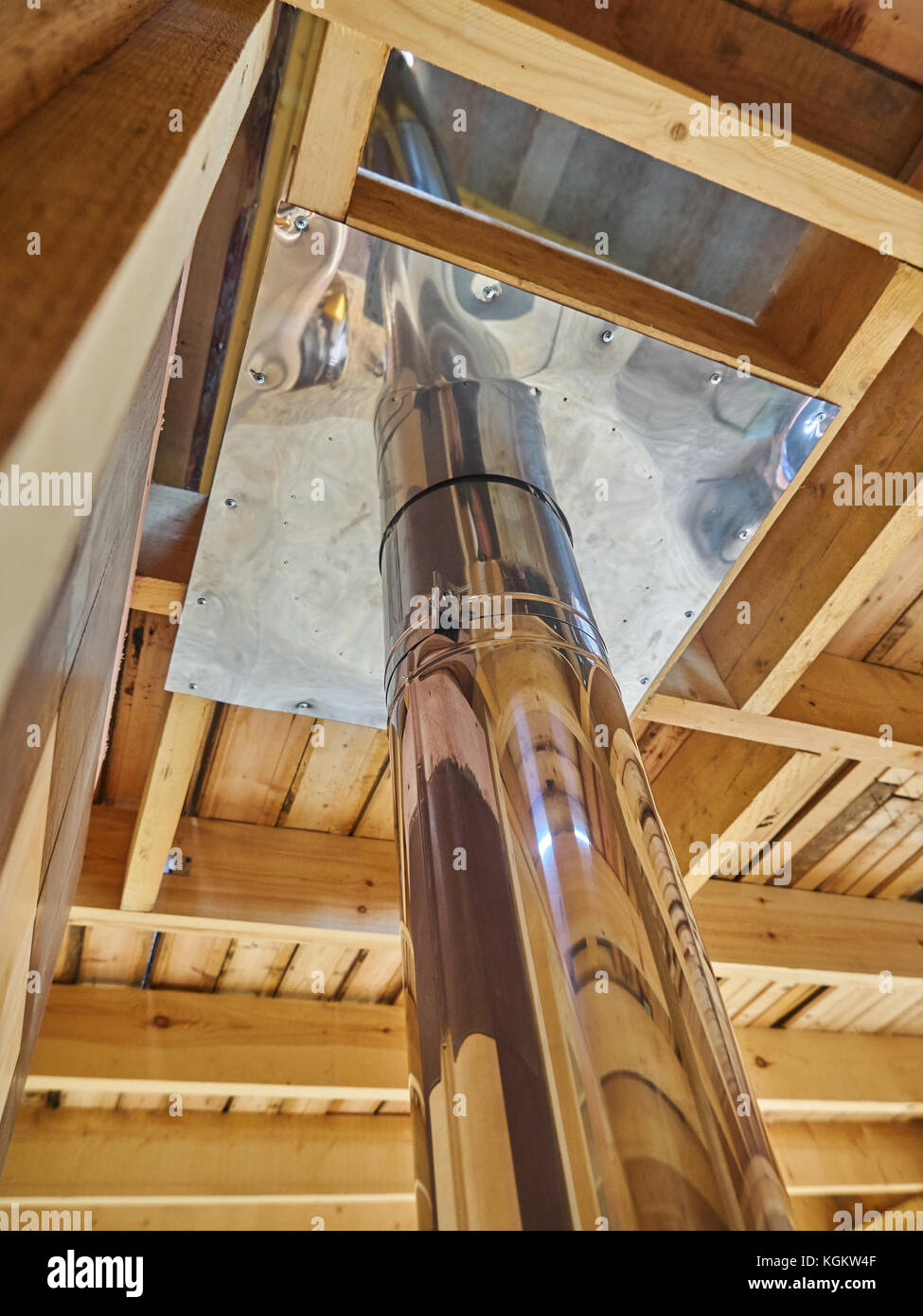 chimney in a frame house Stock Photo - Alamy
