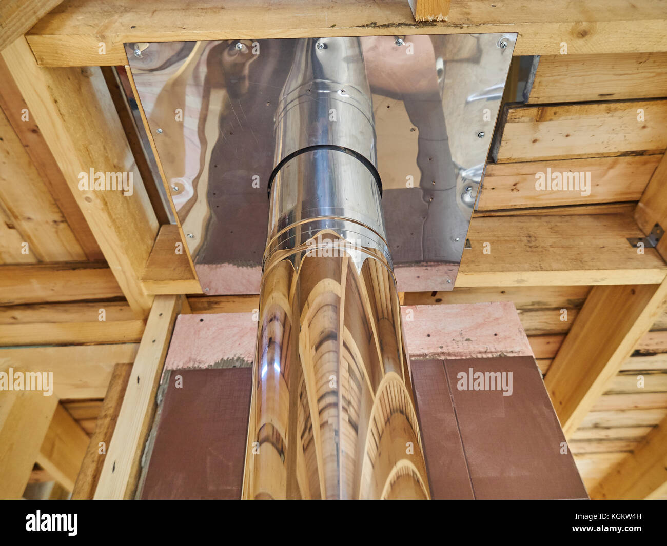 chimney in a frame house Stock Photo - Alamy