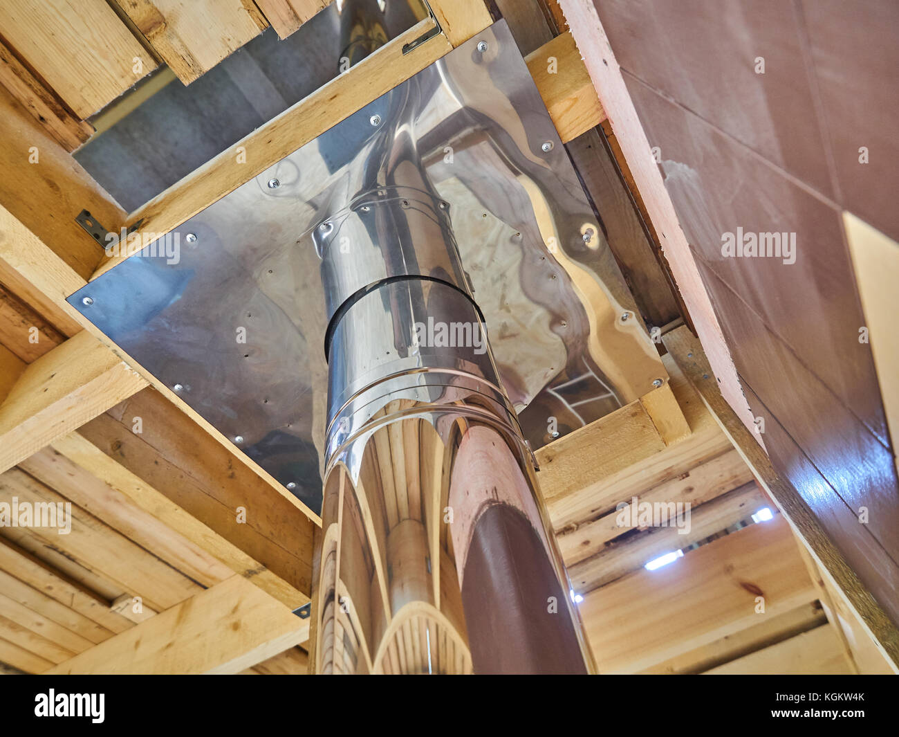 chimney in a frame house Stock Photo - Alamy