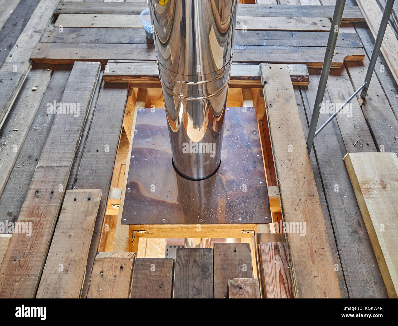 chimney in a frame house Stock Photo - Alamy
