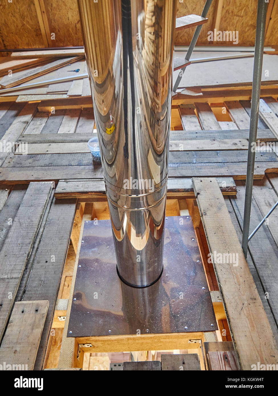 chimney in a frame house Stock Photo - Alamy