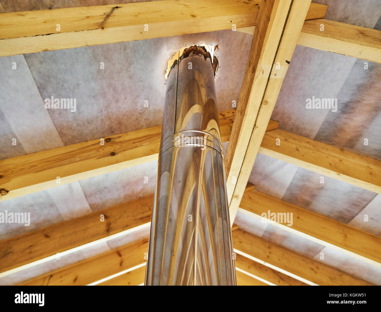 chimney in a frame house Stock Photo - Alamy