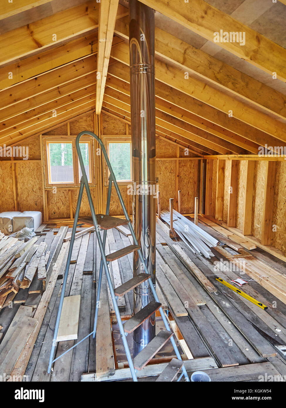 chimney in a frame house Stock Photo - Alamy