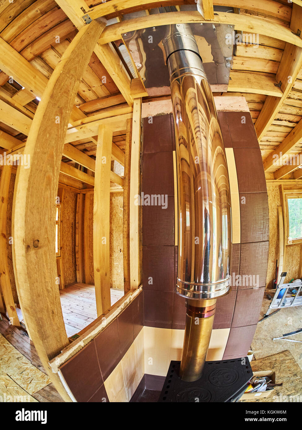 chimney in a frame house Stock Photo - Alamy
