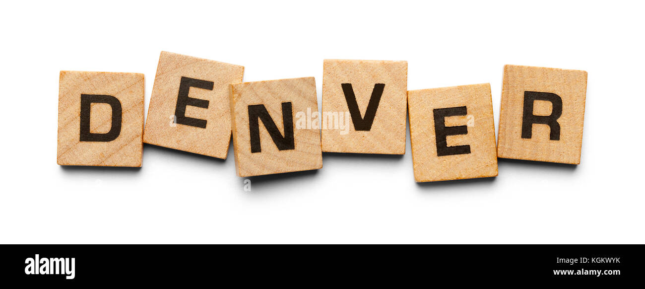 Denver Spelled with Wood Tiles Isolated on a White Background Stock ...