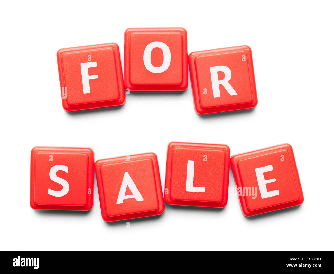 For Sale Spelled with Wood Tiles Isolated on a White Background Stock ...