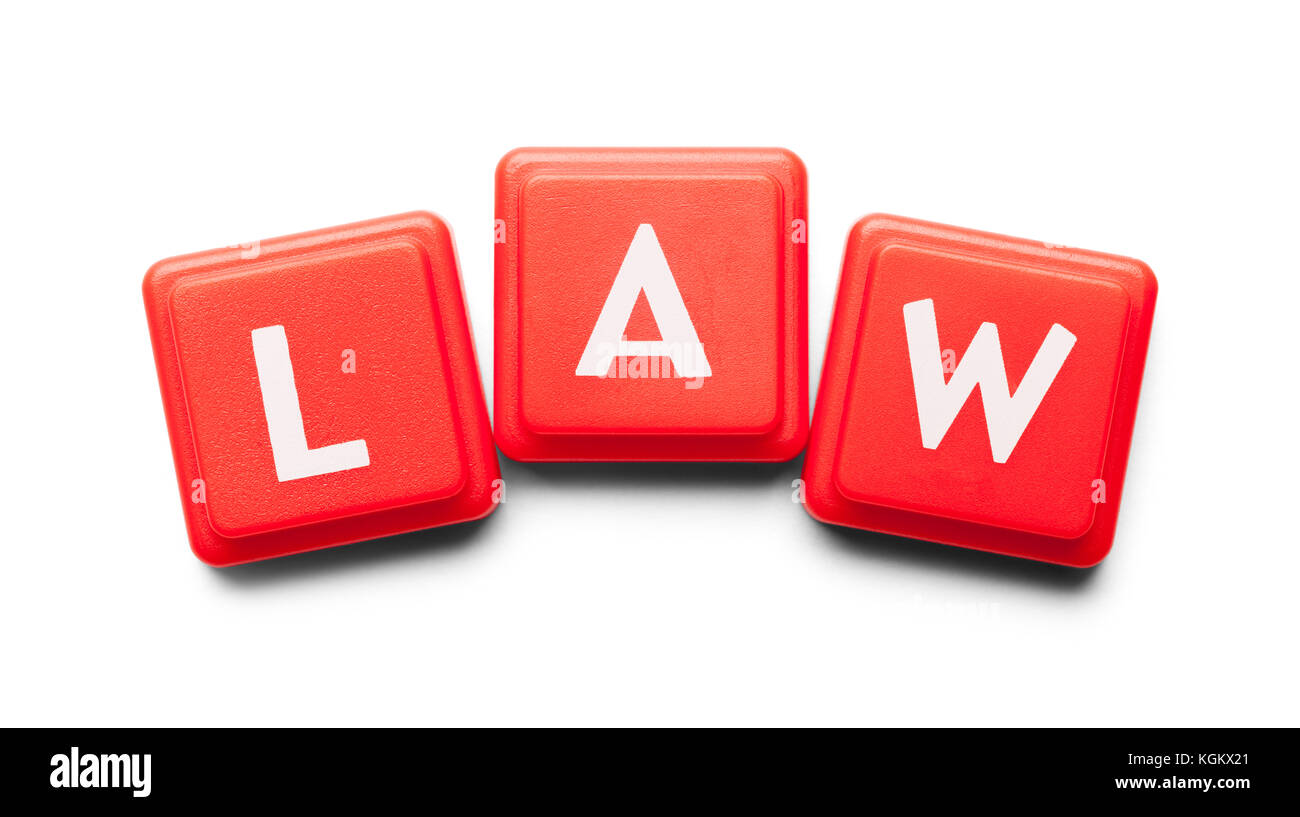 Law Spelled with Wood Tiles Isolated on a White Background Stock Photo ...