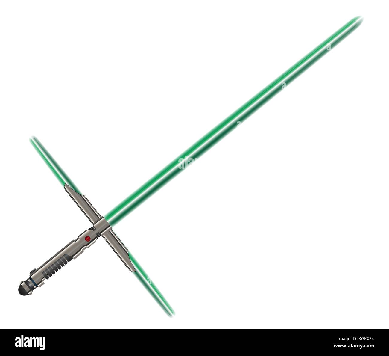 A sci-fi light sword future type weapon with a red blade isolated on a ...