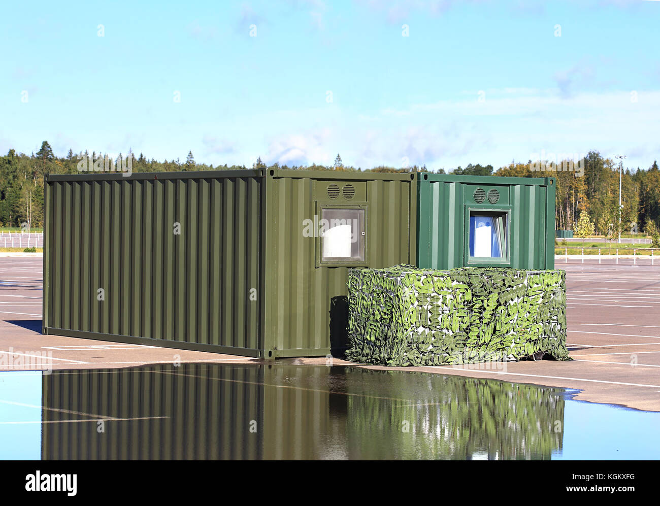 Multifunction metallic block construction are used as separate building ...