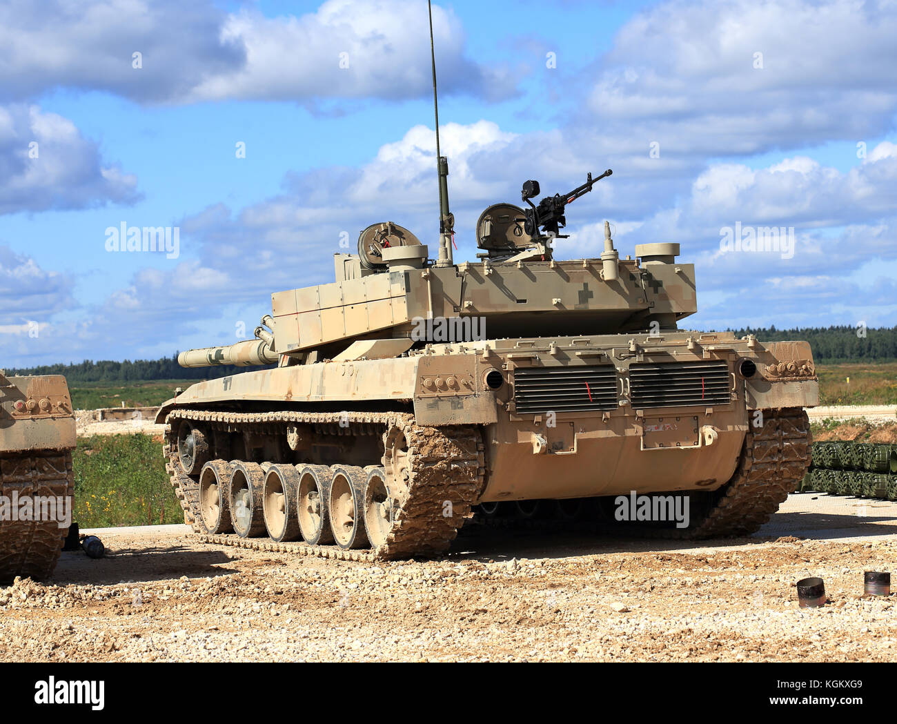 Chinese main battle tank on a on a boundary fire opening Stock Photo ...