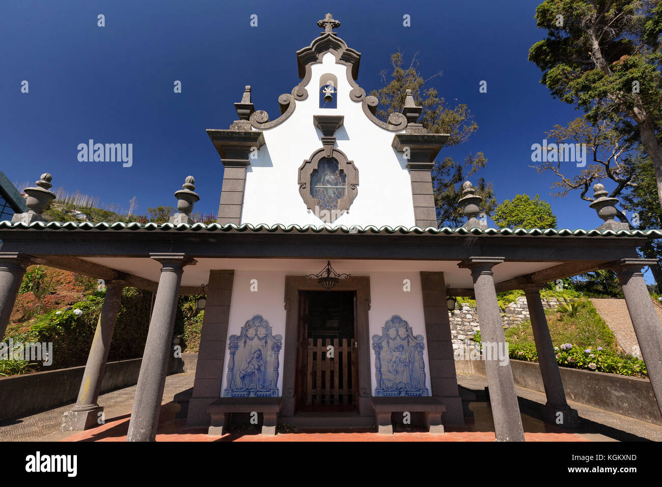 A wide angle view of the Sancta Maria Chapel near the Jardim Tropical ...