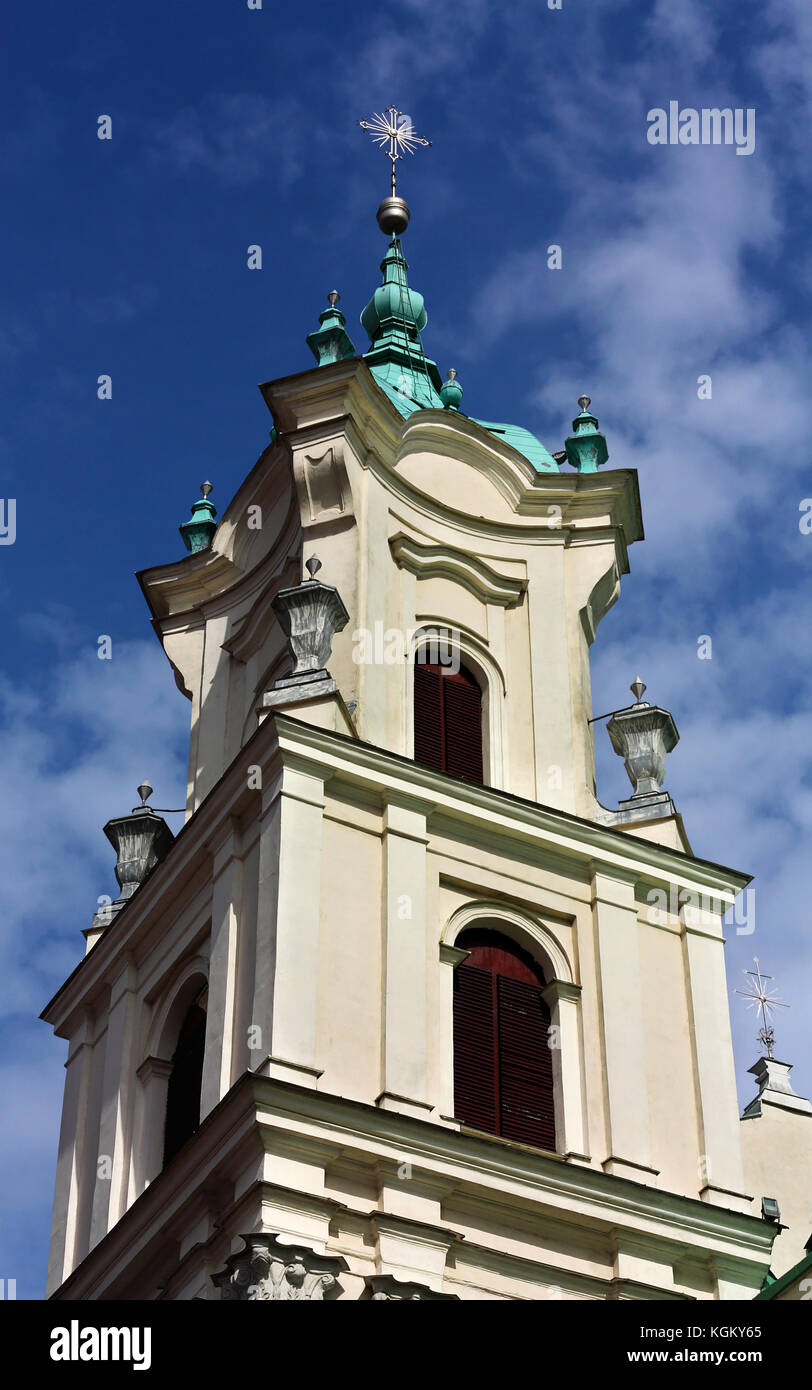 Tower of the medieval temple built in Baroque style Stock Photo - Alamy