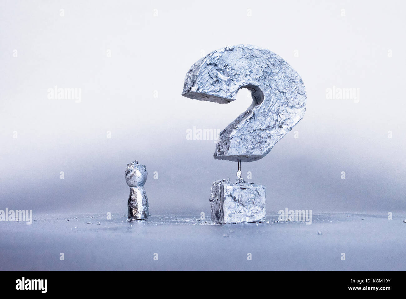 Close-up of concrete question mark against gray background Stock Photo ...