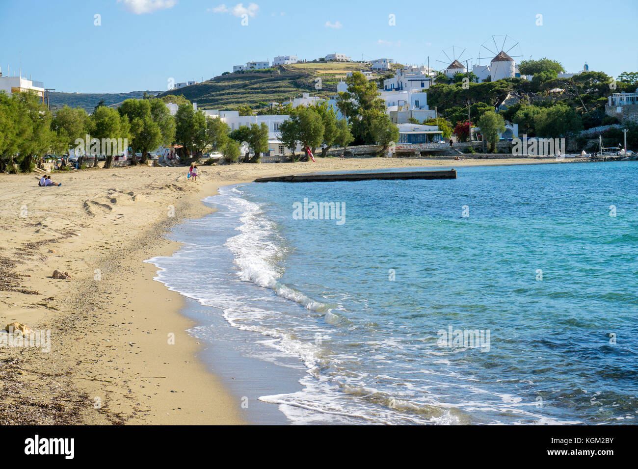 Town beach of Parikia Stock Photo - Alamy