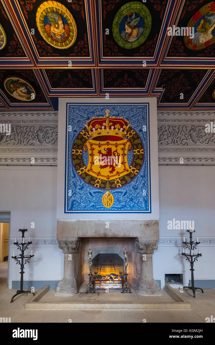 View of King's Inner Hall inside Royal Palace at Stirling Castle in ...