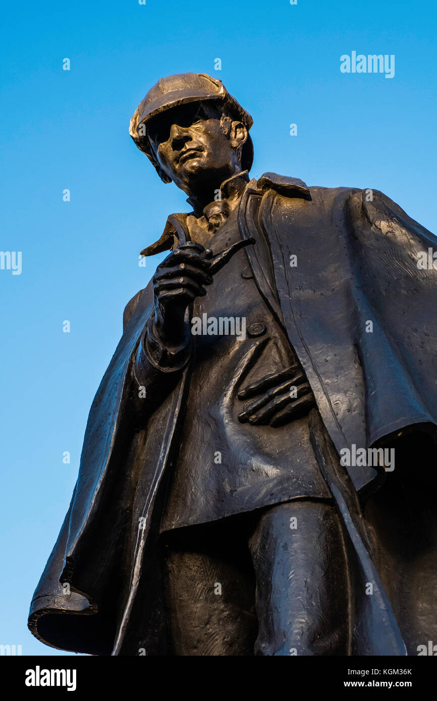 Statue of Sherlock Holmes at Picardy Place in Edinburgh commemorating ...