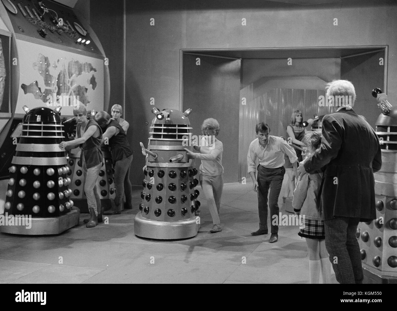 Dr. Who and the Daleks (1966) , Peter Cushing , Roy Castle Date: 1965 Stock Photo - Alamy