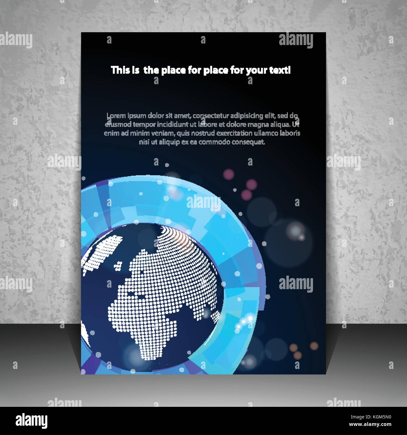Spotted Earth Globe, Abstract Colorful Modern Style Flyer, Folder ...