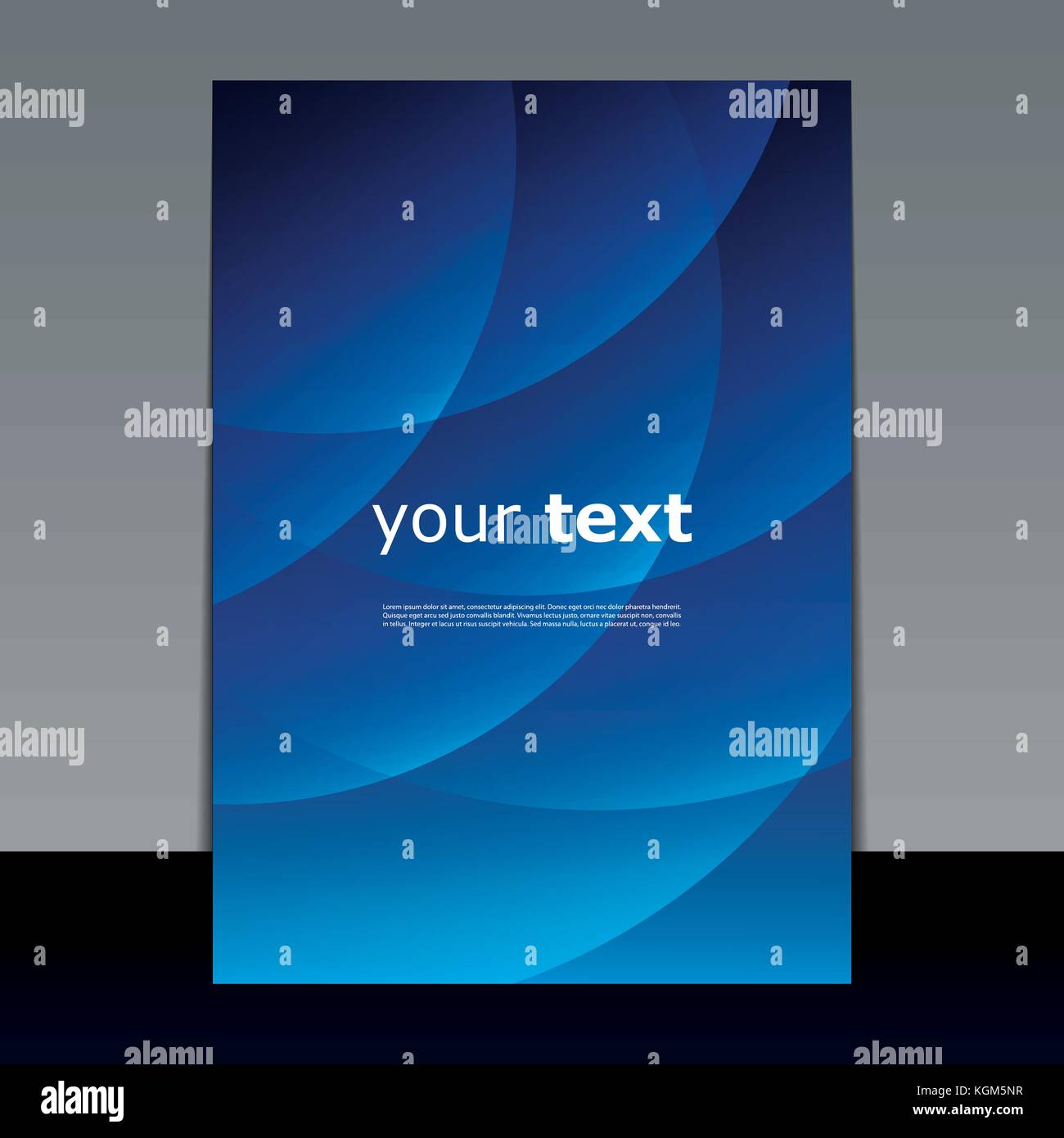 Abstract Blue Wavy Flyer or Cover Design - Illustration in Editable ...