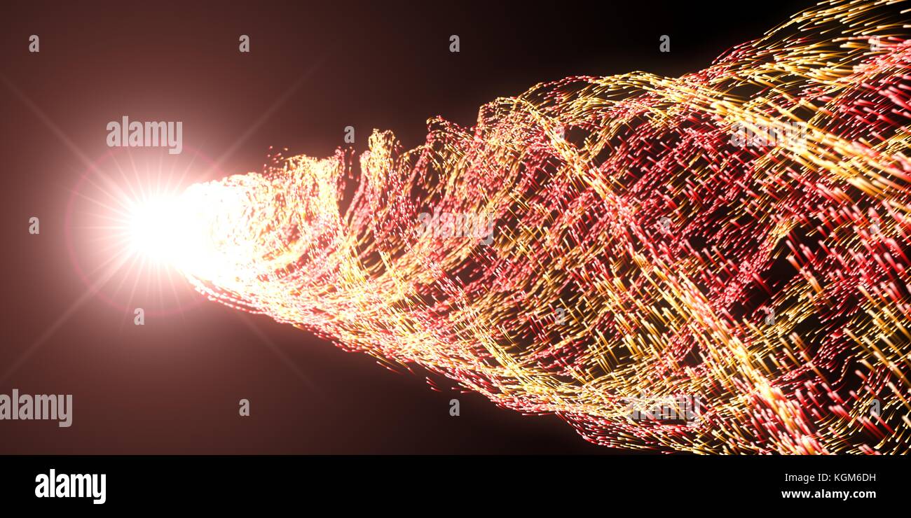 concept of energy particles and light core. 3d illustration Stock Photo ...