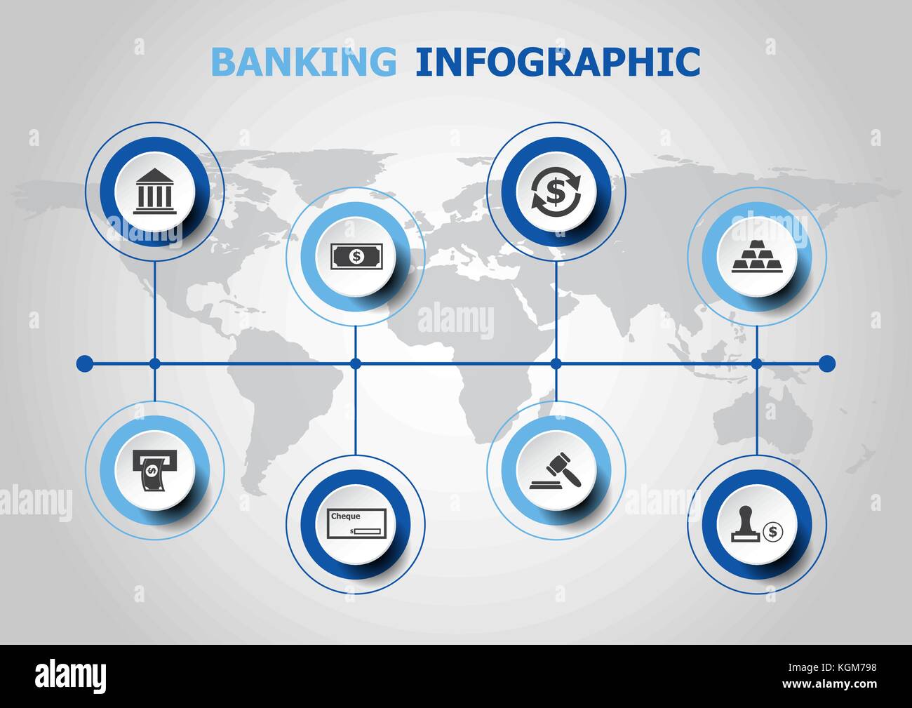 Infographic design with banking icons, stock vector Stock Vector Image ...