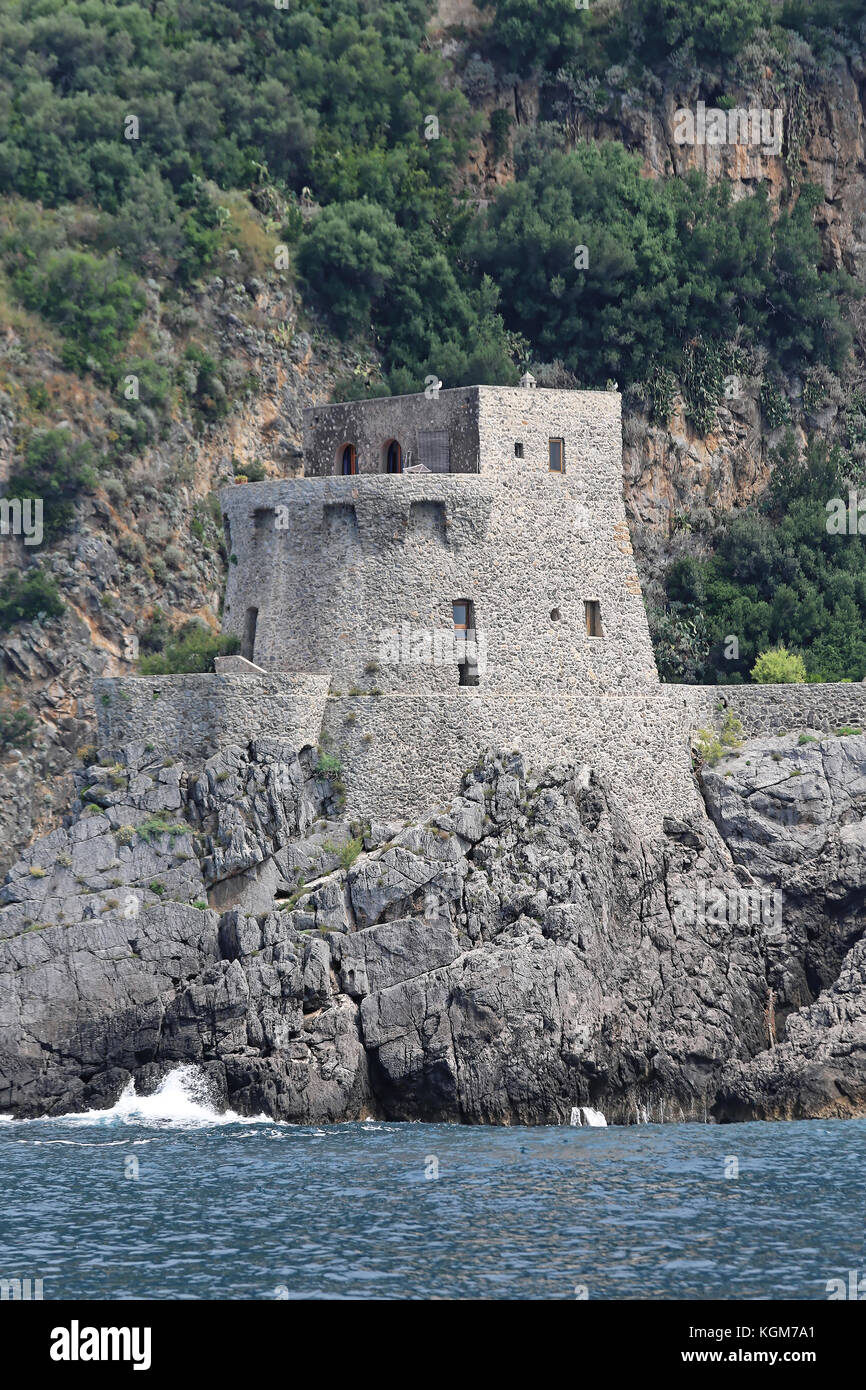 Fortification Tower Coast Defence in Amalfi Coast Stock Photo - Alamy