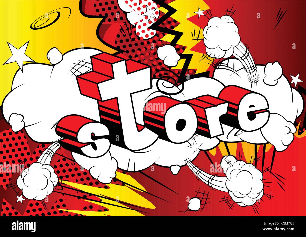 Store - Comic book style word on abstract background Stock Vector Image ...