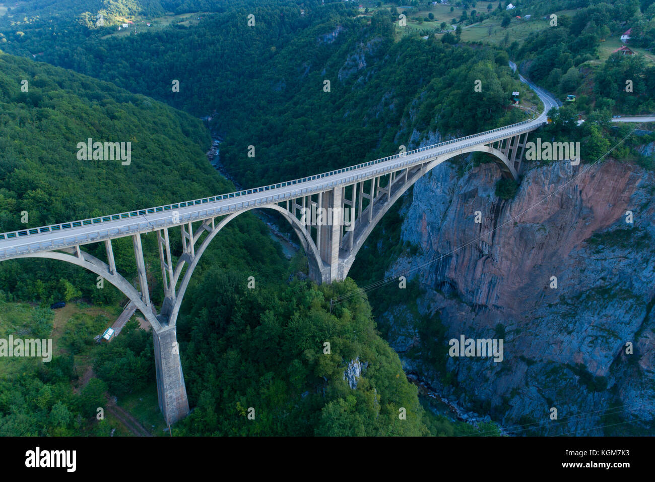 aerial view of Durdevica Bridge over Tara Canyon Stock Photo - Alamy