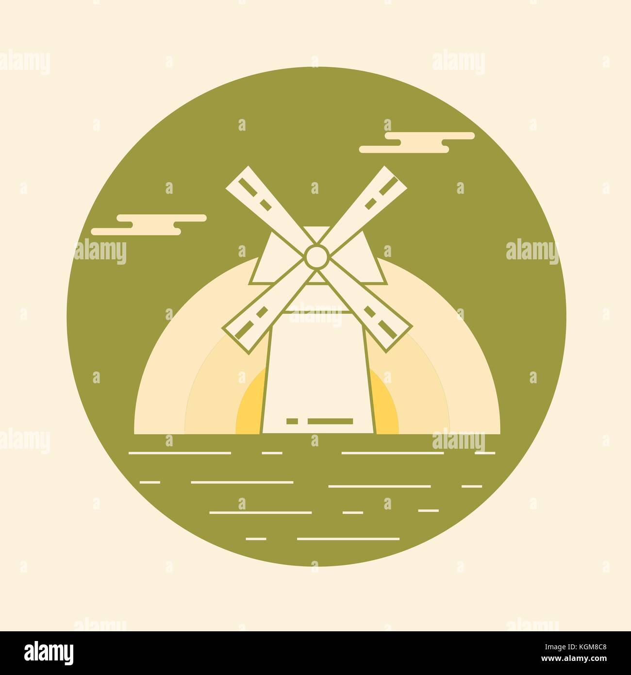 Illustration with symbols of Holland. Travel and leisure. Design for ...