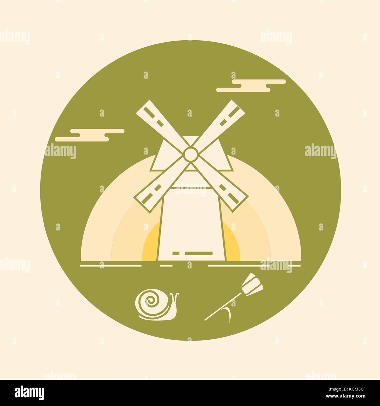 Illustration with symbols of Holland. Travel and leisure. Design for ...