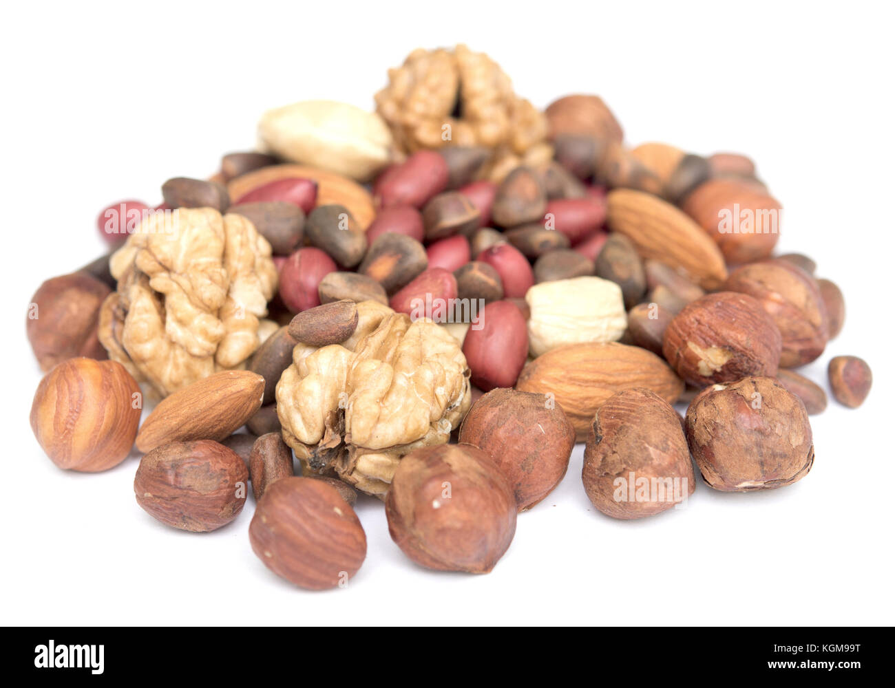 mixed nuts isolated on white background Stock Photo - Alamy