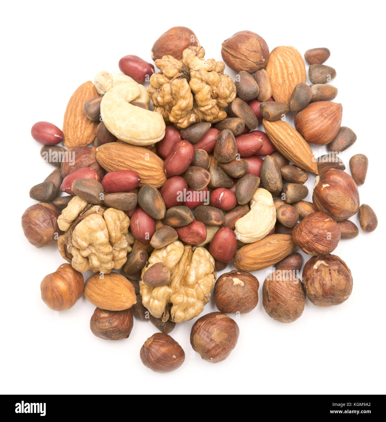 mixed nuts isolated on white background Stock Photo - Alamy
