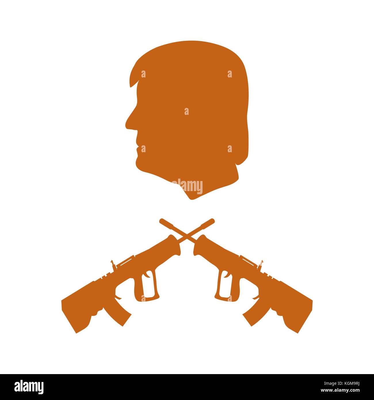 President Donald Trump and rifles. Design for banner and print Stock ...