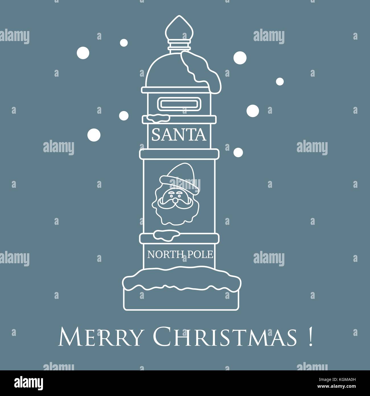 Santa’s mailbox and snow. Winter theme. Letter for santa claus merry ...