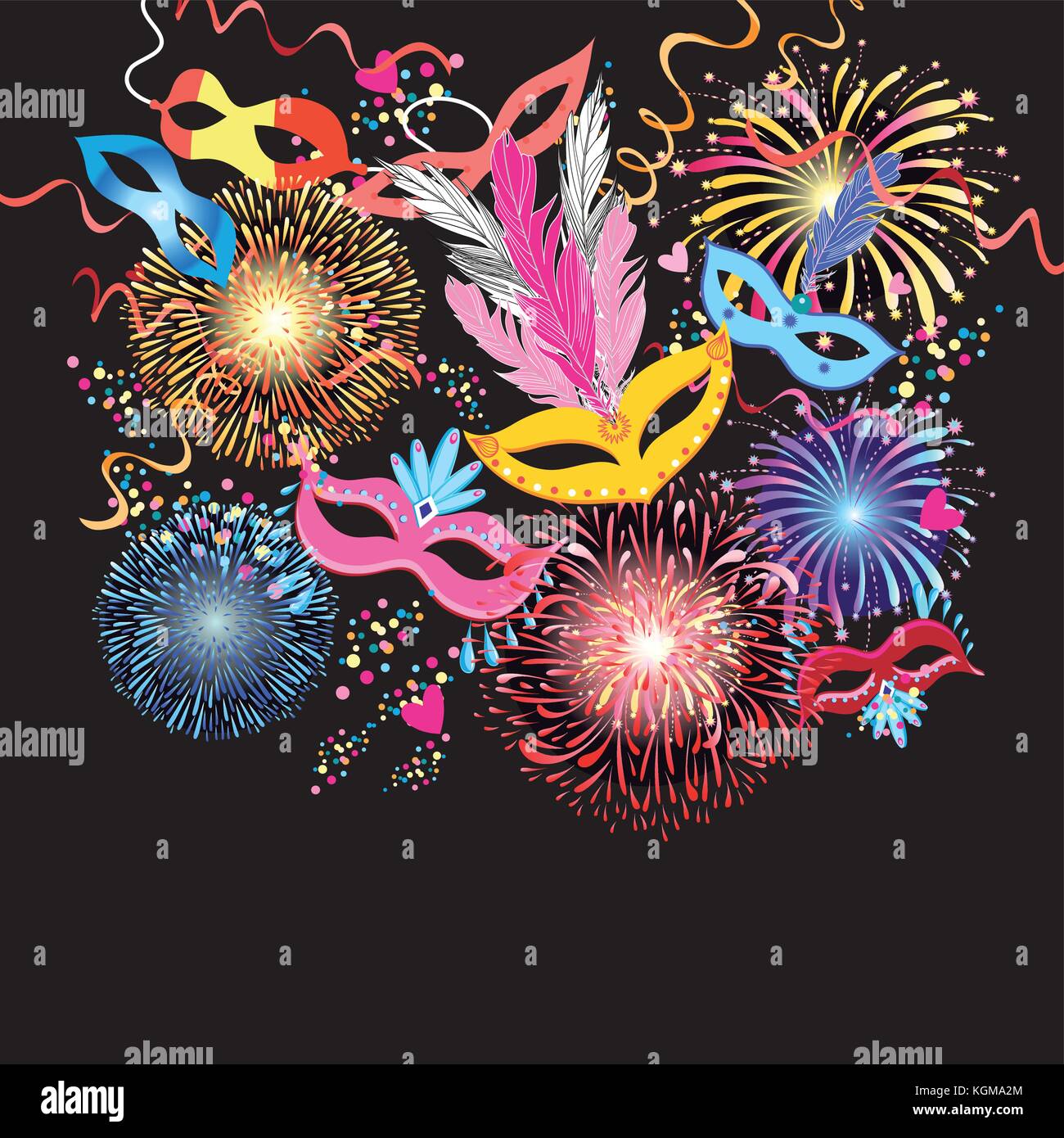 Bright colorful a carnival background with mask Stock Vector Image ...