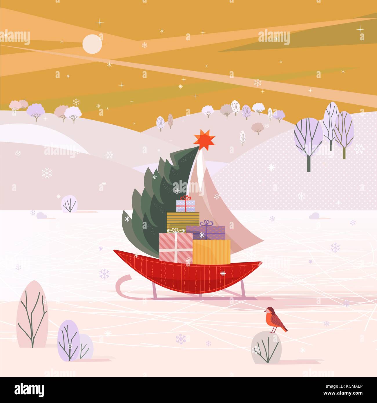 Christmas sailboat with gifts Stock Vector Image & Art - Alamy