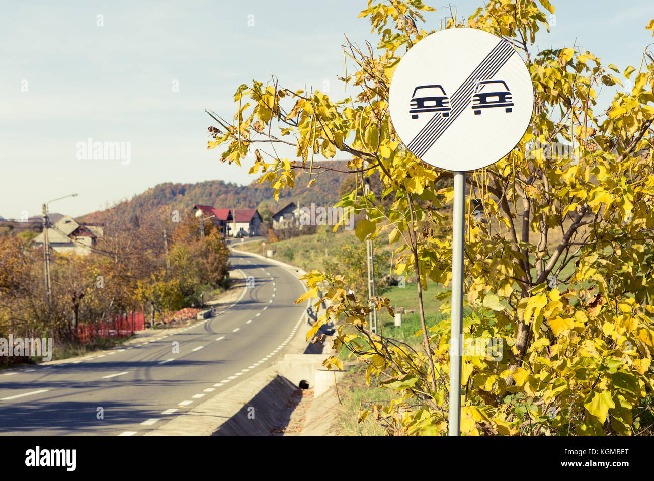 Overtaking prohibited road sign High Resolution Stock Photography and ...