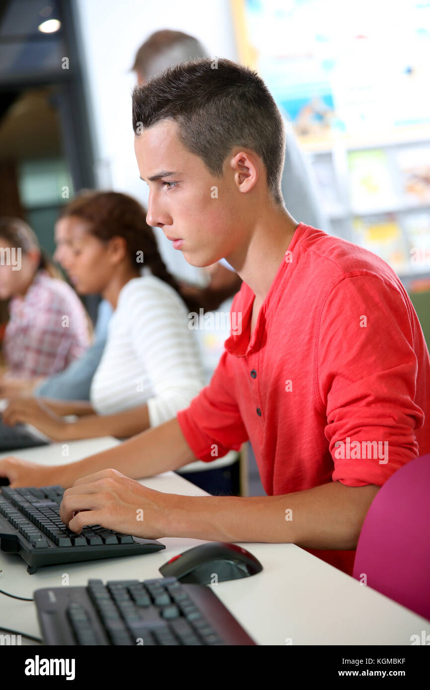 College student working on desktop computer Stock Photo - Alamy