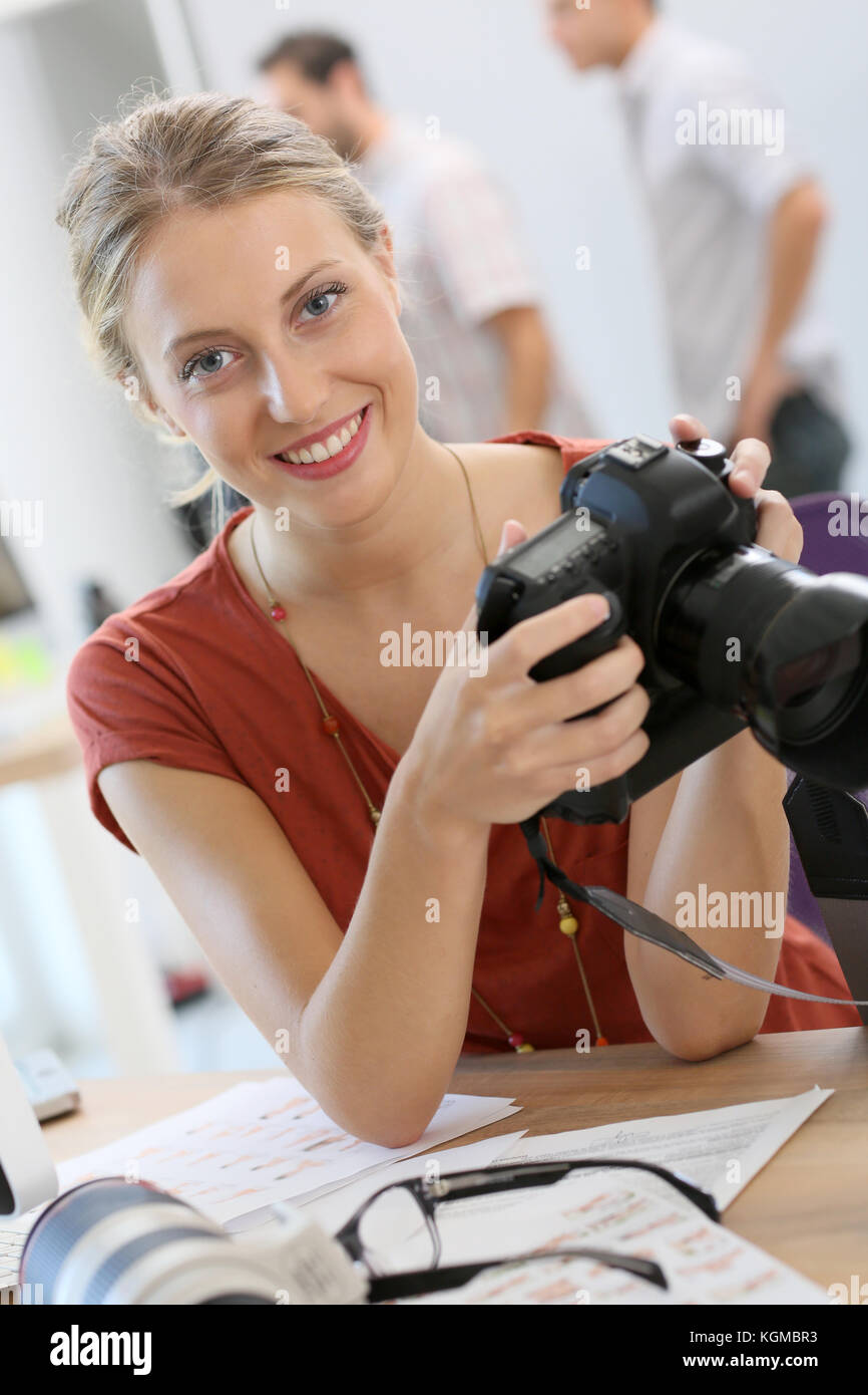 Student in photography working on project Stock Photo - Alamy