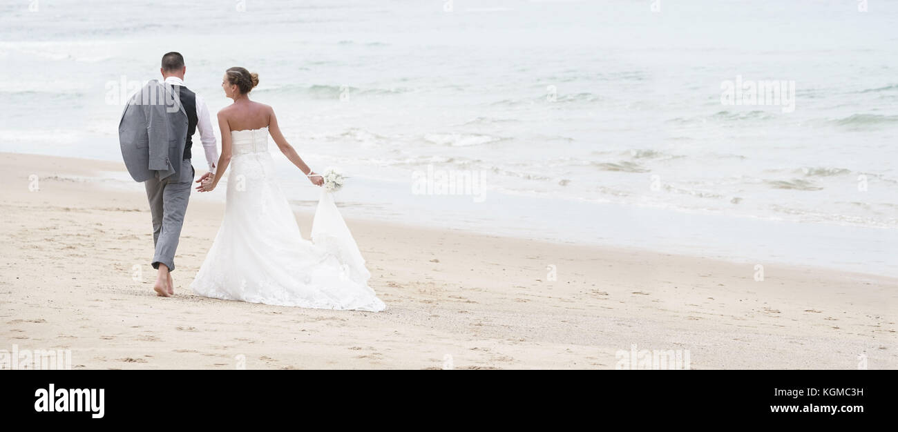 Bride and groom back view hi-res stock photography and images - Alamy