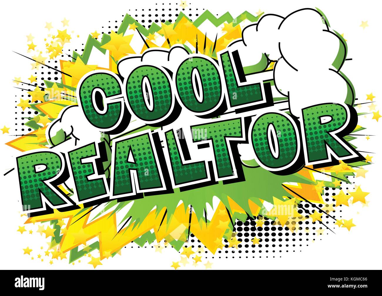 Cool Realtor - Comic book style word on abstract background Stock ...