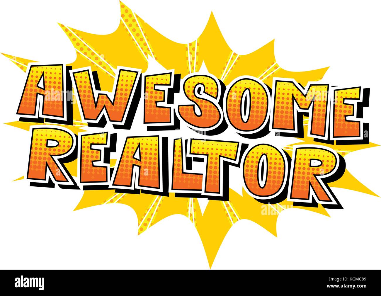 Awesome Realtor - Comic book style word on abstract background Stock ...