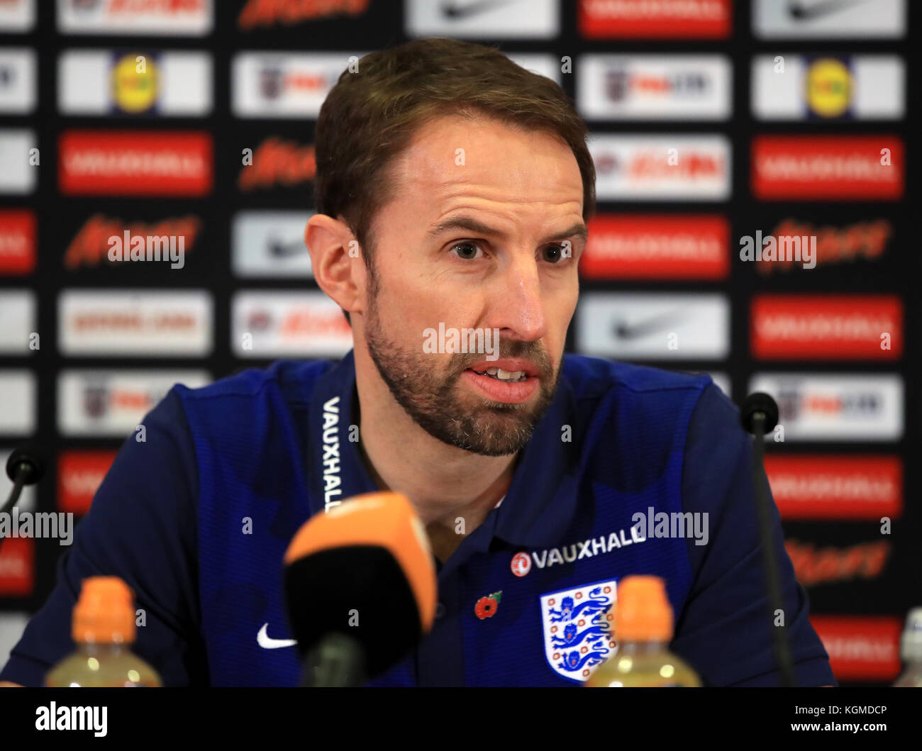 England manager Gareth Southgate during the press conference at St ...