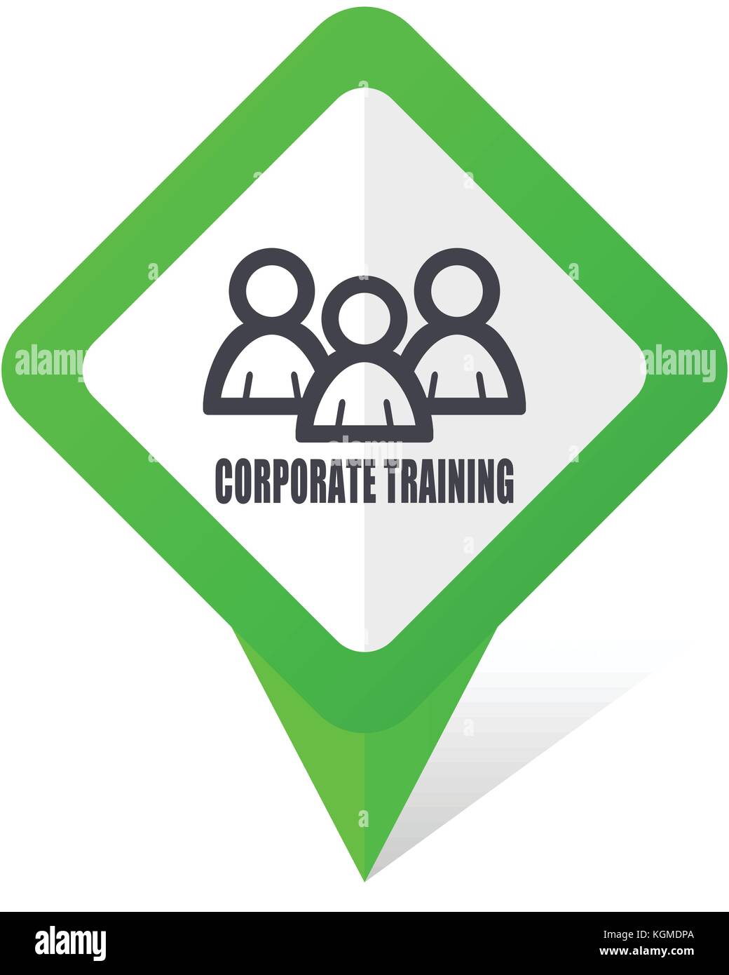 Corporate training green square pointer web and mobile phone vector ...