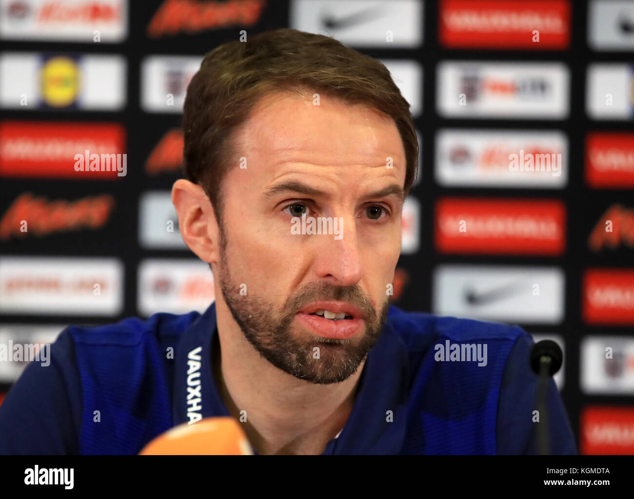 England manager Gareth Southgate during the press conference at St ...