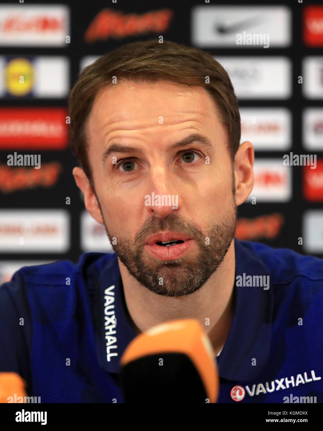England manager Gareth Southgate during the press conference at St ...